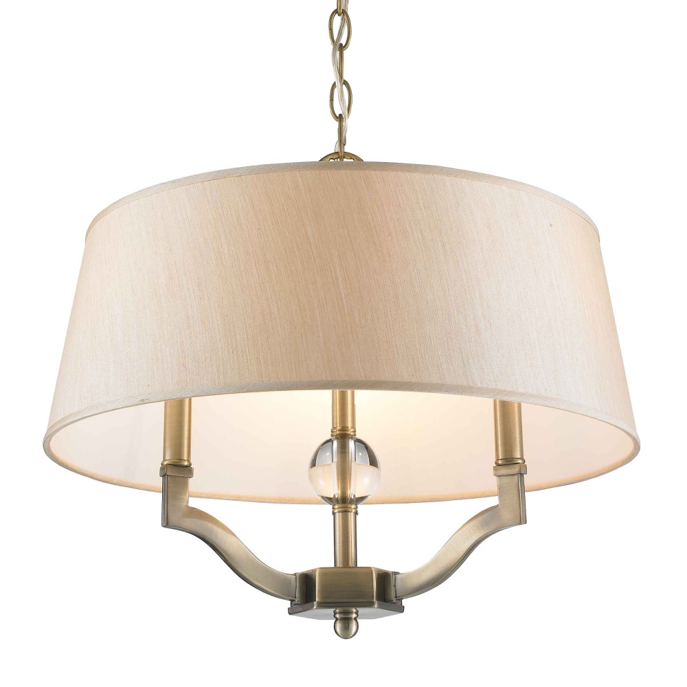 Wry Lighting Waverly 3-light Semi-Flush Mount in Aged Brass : 7900 ...